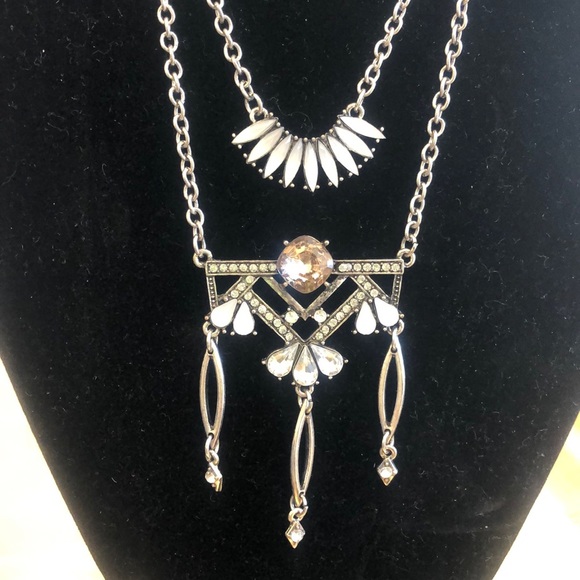 ZokyDoky | Jewelry | Antiqued Silver Deco Layered Chain Design ...